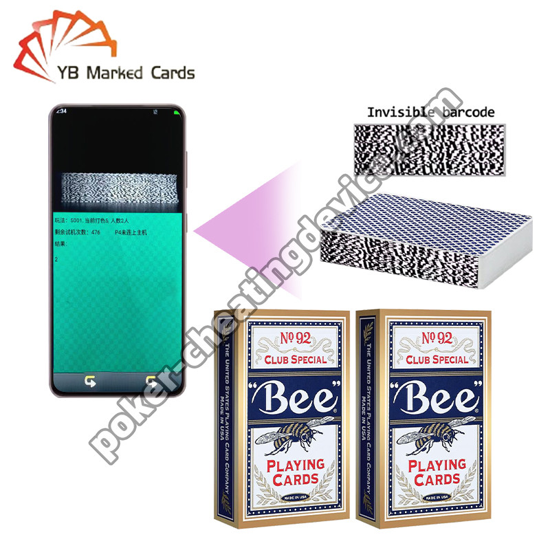 Bee Barcode Side Marked Poker Cards with Analyzer System